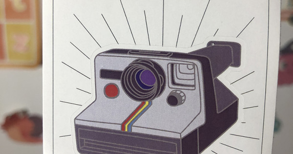 Polaroid camera pin sticker vintage sticker